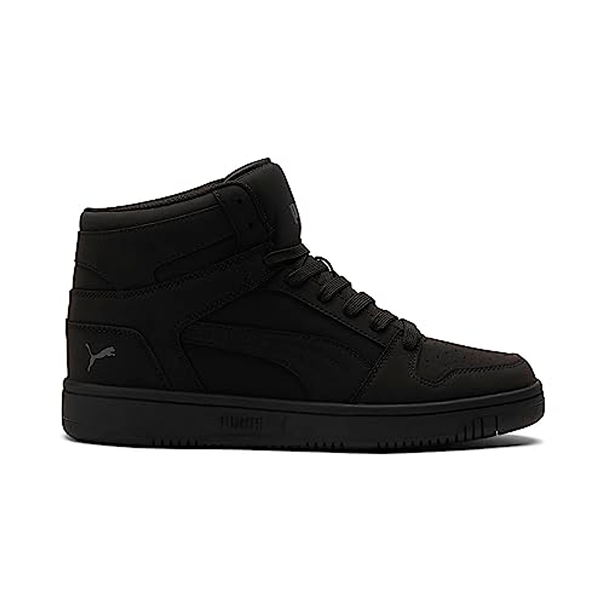 PUMA Mens Rebound Layup Sneaker, NUBUCK PUMA Mens Black-PUMA Mens Black-CASTLEROCK, 9.5