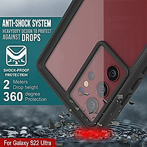Punkcase Galaxy S22 Ultra Waterproof Case [Extreme Series] [Slim Fit] [IP68 Certified] [Shockproof] [Dirtproof] [Snowproof] Armor Cover for Galaxy S22 Ultra 5G (6.8") (2022) [Black]