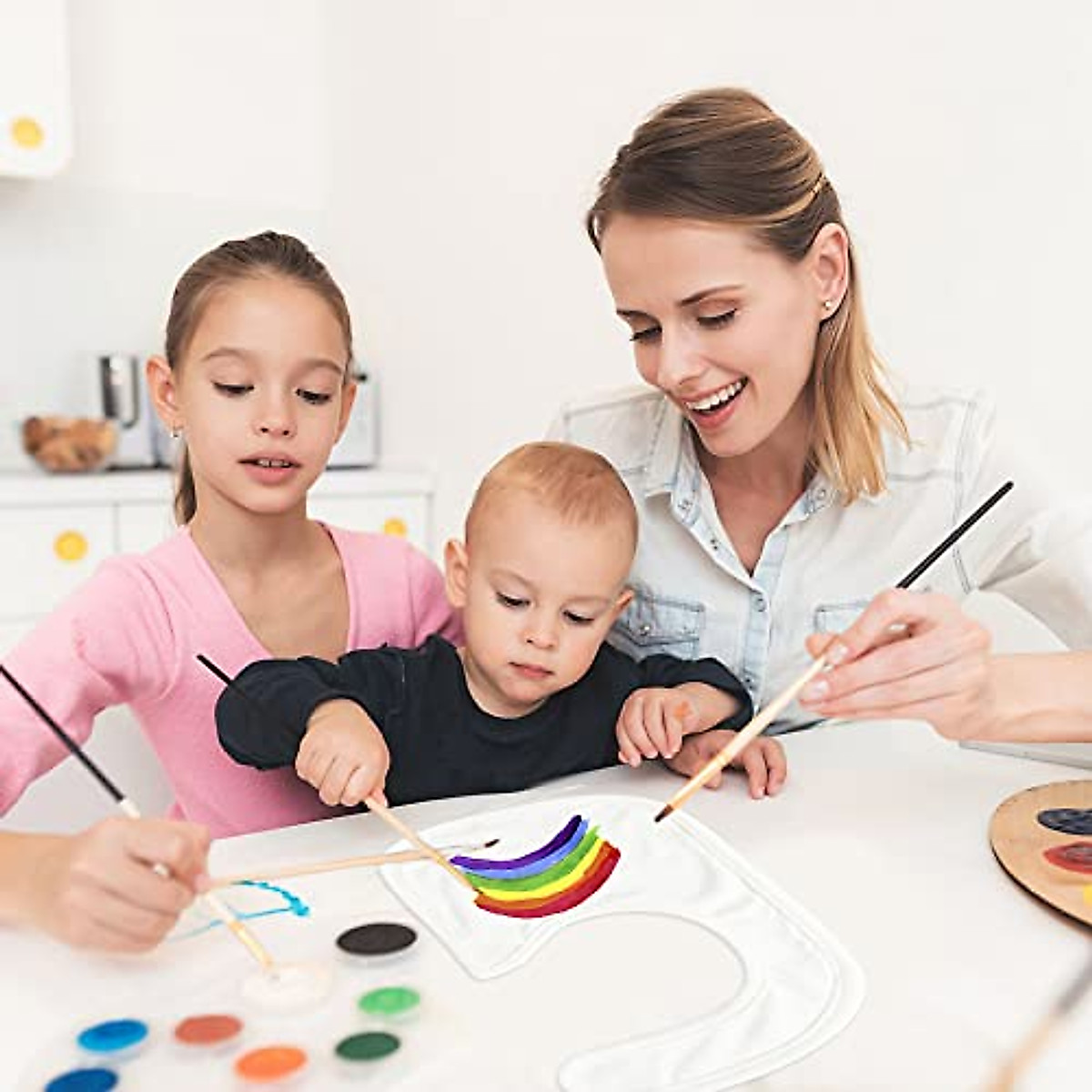 BWkoss 10Pcs Sublimation Baby Bibs White Cotton Waterproof Infant Bib Blank DIY Creative Food Bib Adjustable Hook Loop Closure Newborn Babies Bib Keepsake Baby Gift for Drooling Feeding Teething