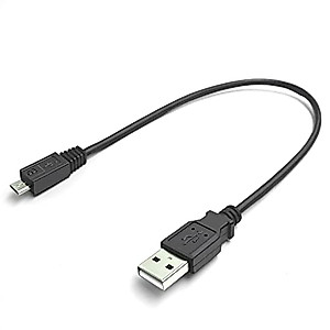 NECABLES 10 Inch Short Micro USB Charger Cable Male A to Micro B Black for Android Both Charging and Sync (10 Inches/0.8 Feet)