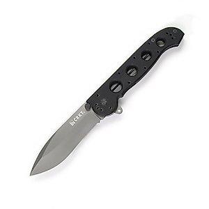 CRKT M21-04G EDC Folding Pocket Knife: Everyday Carry, Black Blade, Automated Liner Safety, G10 Handle, Reversible Pocket Clip