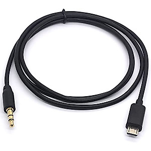 PIIHUSW Micro USB to 3.5mm Cable - Gold Plated 3 Pole 3.5mm Male to Micro B Male Car Aux Audio Extension Cord