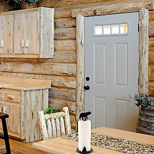 Bear Metal Paper Towel Holder Cabin Lodge Rustic Style