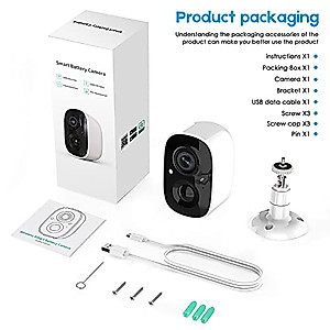 HAWKRAY Wireless Outdoor Security Camera with Spotlight, 1080P Battery Powered WiFi Surveillance Cameras for Home Security System, Night Vision, Motion Detection, 2-Way-Talk, IP65 Weatherproof