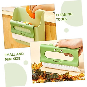 Levemolo 2 Sets Mini Broom Set Whisk Brooms Dustpan Mini Brush Trash Bin Brush Grubber Cleaning Brush Trashcans Garbage Pail Brushes Hair Broom Desktop Cleaning Broom Green Plastic