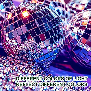 Mirror Disco Balls Set - Mini Disco Party Decoration Hanging Mirror Ball Silver Disco Balls Ornaments Reflective Design Suitable for Christmas Tree,Party,Wedding Decoration (6PCS)