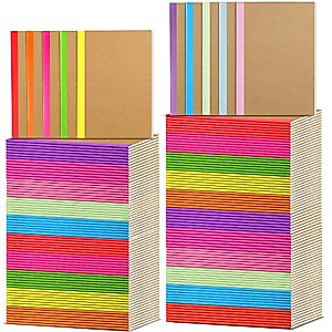 Geyoga 200 Pack A5 Composition Notebooks Bulk 60 Pages Journals Notebooks Colorful Soft Cover Ruled Lined Blank Notepad for School Students Travelers Home Office (Bright Color,Fresh Style)