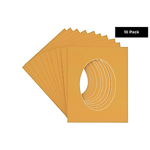 CountryArtHouse Topaz Orange Acid Free 22x28 Oval Picture Frame Mat with White Core Bevel Cut for 18x24 Pictures - Fits 22x28 Frame - Pack of 10 Matboards