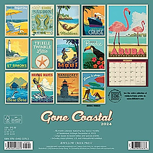 Willow Creek Press Gone Coastal (ADG) Monthly 2024 Wall Calendar (12" x 12")