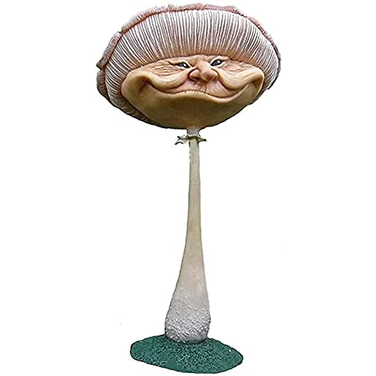 Positive Motion Engaged Miniature Happy Mushrooms Resin Garden Statue, Funny Mushroom Statue, Mini Happy Face Mushroom Resin Sculpture for Home Garden Outdoor Courtyard Lawn Decoration