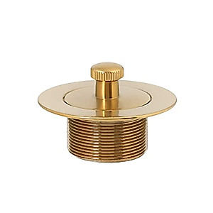 100% Brass Lift and Turn Bathtub Drain Set w/Overflow Plate - Drain Conversion Kit - Fits All Bathtub Sizes - Universal Fine/Coarse Thread - Designed & Tested in America (Brushed Gold)