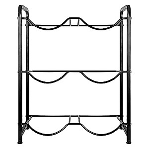 jolybebe 5 Gallon Water Jug Stand, 5 Gallon Water Jug Holder 3 Tier for 6 Bottles of 5-Gallon Water, Detachable Water Jug Organizer Floor Protection for Home Office Black