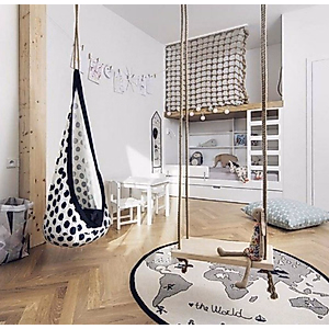 Baby World Map Crawling Blanket, Baby Round Carpet Playing Mat World Map Floor Kid Crawling Pad Rug Toddler Cushion Crawling Blanket for Kids