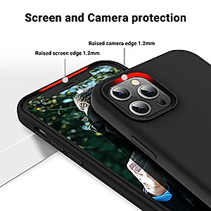 OTOFLY Compatible with iPhone 12 Pro Max Case 6.7 inch(2020),[Silky and Soft Touch Series] Premium Soft Liquid Silicone Rubber Full-Body Protective Bumper Case for iPhone 12 Pro Max (Black)