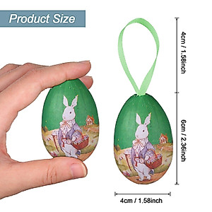 25 Pieces Paper Mache Egg Hanging Ornaments Easter Decoration, Foam Easter Bunny Hen and Egg Ornaments for Party Garden Home Decoration