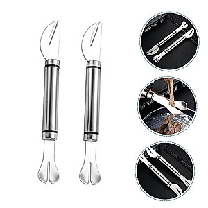 Baluue toad fish opener frogmore cleaner scale peeler seafood tools prawn deveiner fish cleaning kit fish skin graters pelador de camarones fish maw crab tools scales Stainless steel 2Pcs