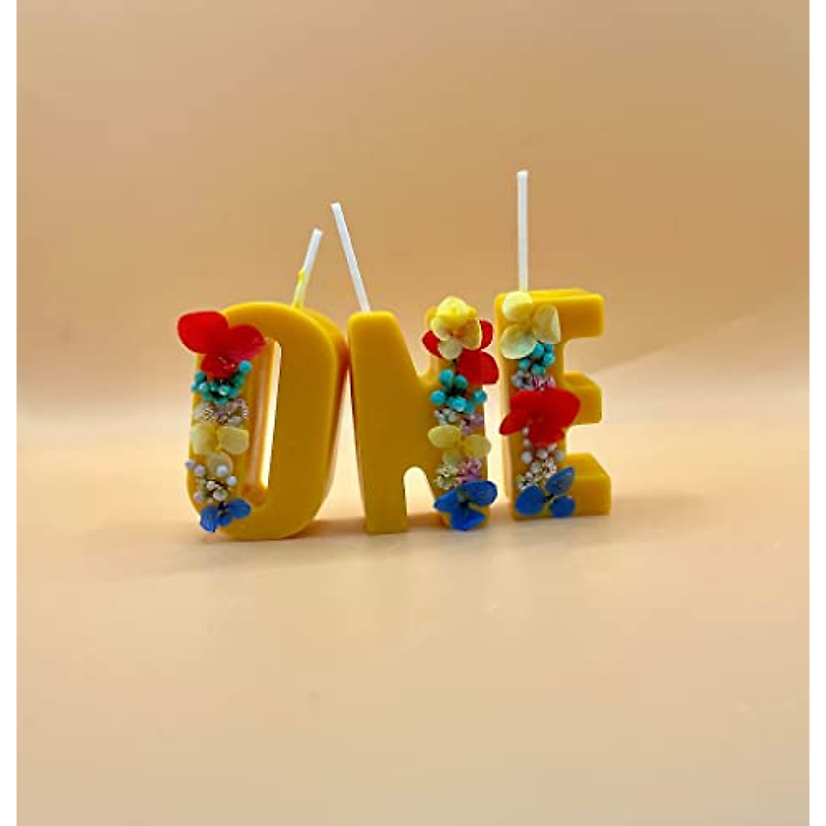 Personalized Birthday Candle. Cake Toppers. Candles with flowers. Candles for all occasions. (hot pink)