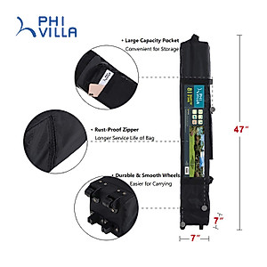 PHI VILLA 12'x12' Slant Leg UV Block Sun Shade Canopy with Hardware Kits, Shade for Patio Outdoor Garden Events, Blue