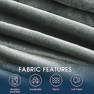 XIECUVA Bean Bag Chair Cover (Not A Full Bean Bag), Large Round Soft Fluffy Ultra-Fine Fiber Velvet Sofa Bed Cover, Lazy Sofa Bed Cover, 5ft Dark Grey (Cover Only, No Filler)