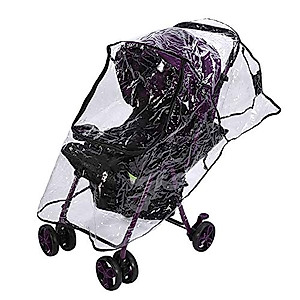 Stroller Rain Cover, PVC Universal Waterproof Baby Pram Rain Cover Wind Shield Pram Accessory Windproof Protection Protect from Snow Travel Weather for Jogging Pushchairs