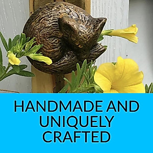 Knobs By Blossom Vintage Antique Brass Iron Wall Hooks Tie Backs Bronze Handmade Metal Animal Hook (8. Sleeping Fox), TFVSAH