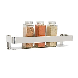 Seachrome Rectangular Shower Shelf with Rail in a Polished Finish (700-7005-PS)