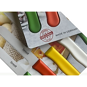 fixwell Stainless Steel Knife Set, 12-Piece, WHITE, RED, GREEN , YELLOW, 3 INCH
