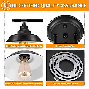 Elibbren Farmhouse Rustic Vintage 3-Lights Vanity Wall Sconce Lighting, E26 Base Metal Matte Black Industrial Bathroom Wall Light Fixture for Bathroom Vanity Mirror Cabinets Dressing Table（BLACK）