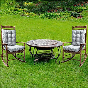 MAIGOOLE 2 Pcs/Set Rocking Chair Cushion, Weather Resistant Patio Chair Seat Cushion, Tufted Thicken Outdoor High Back Rocking Chair Pads,Grey