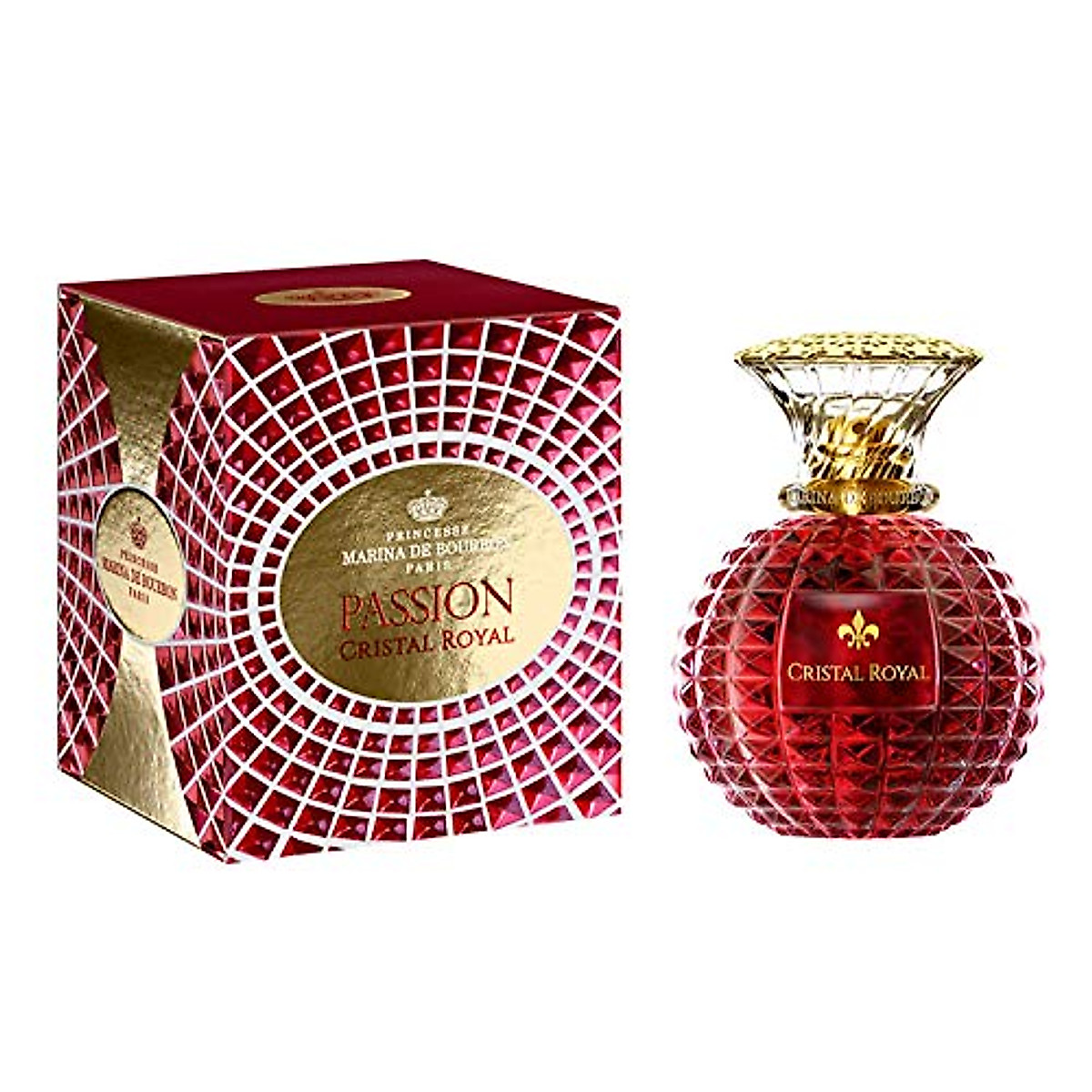 PRINCESSE MARINA de BOURBON Cristal Royal Passion - Eau de Parfum for Women - Opens with Pear, Blackcurrant and Bergamot - Blended with Jasmine and Violet - For Elegant Ladies - 1.7 oz