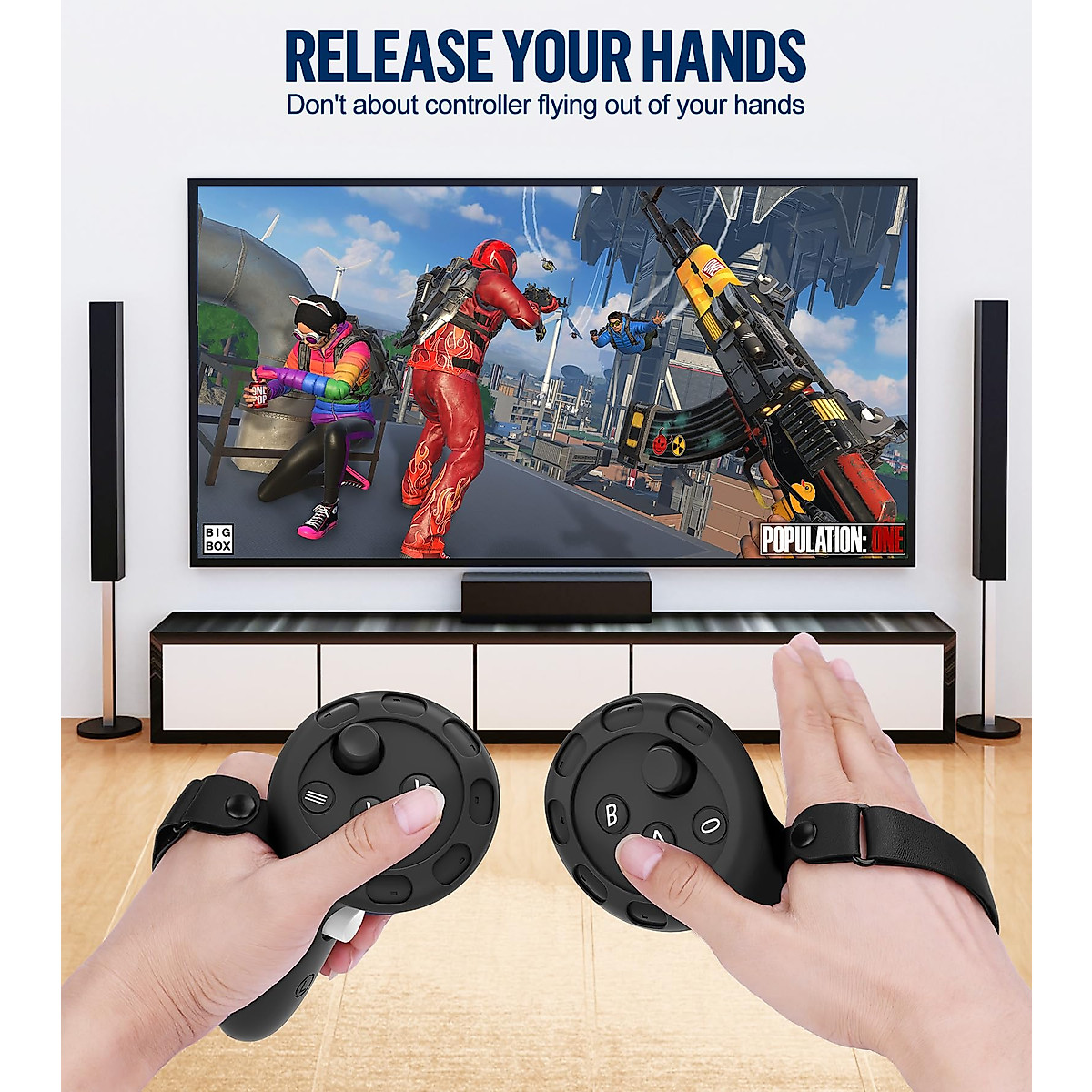 YRXVW Controller Grips Compatible with Oculus/MetaQuest 3 Accessories, Silicone Anti Throw Hand Grips Protective Cover with Adjustable Knuckle Strap for Quest 3