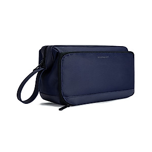 BAGSMART Toiletry Bag for Men, Wide Opening Travel Toiletry Bag for Men, Dopp Kit Water Resistant Shaving Hygiene Bag for Bathroom Shower, Travel Size Toiletries, Travel Essentials - Navy