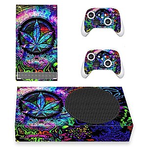 PlayVital Psychedelic Leaf Custom Vinyl Skins for Xbox Core Wireless Controller, Wrap Decal Cover Stickers for Xbox Series S Console Controller