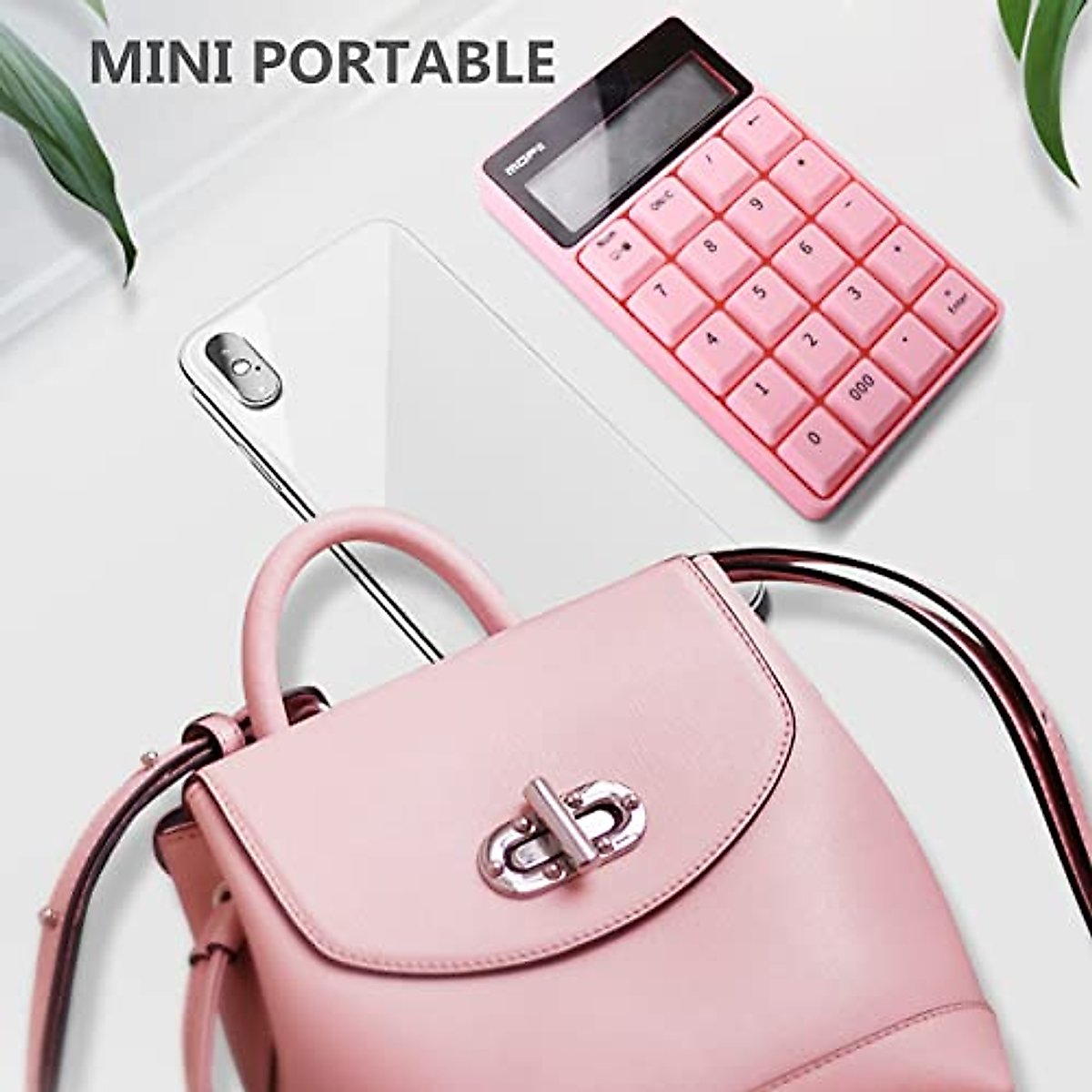 Wireless Number Pad, 2 in 1 Wireless Numeric Keypad 2.4G Digital Display Number Keyboard with Accounting Calculator Financial Accounting Numpad for Home Office Business