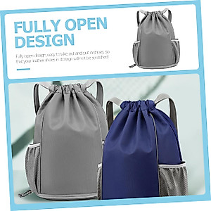 VALICLUD 4pcs Travel Bag Basketball Bag Nylon Gym Backpack Drawstring Bag with Water Bottle Holder Sports Backpack Gym Bag for Men Shoes Organizer Nylon Backpack Fitness Strap High Capacity