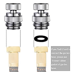 Sink Faucet Adapter Kit Swivel Aerator Adapter to Connect Garden Hose - Multi-Thread Garden Hose Adapter for Male to Male and Female to Male, Polished Chrome