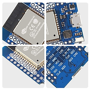 D-FLIFE ESP32 D1 Mini NodeMCU ESP-WROOM-32 WLAN WiFi Bluetooth IoT Development Board 5V Compatible with Arduino (3pcs)