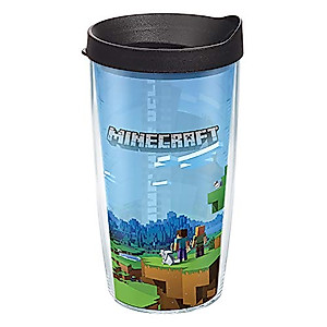Tervis Minecraft Cover Art Made in USA Double Walled Insulated Tumbler Travel Cup Keeps Drinks Cold & Hot, 16oz, Classic