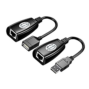 LIXINTIAN USB (Male) (Female) to RJ45 Adapter Set-USB to RJ45 LAN Extension Adapter Over Cat5/ Cat5e/ Cat6 Cable