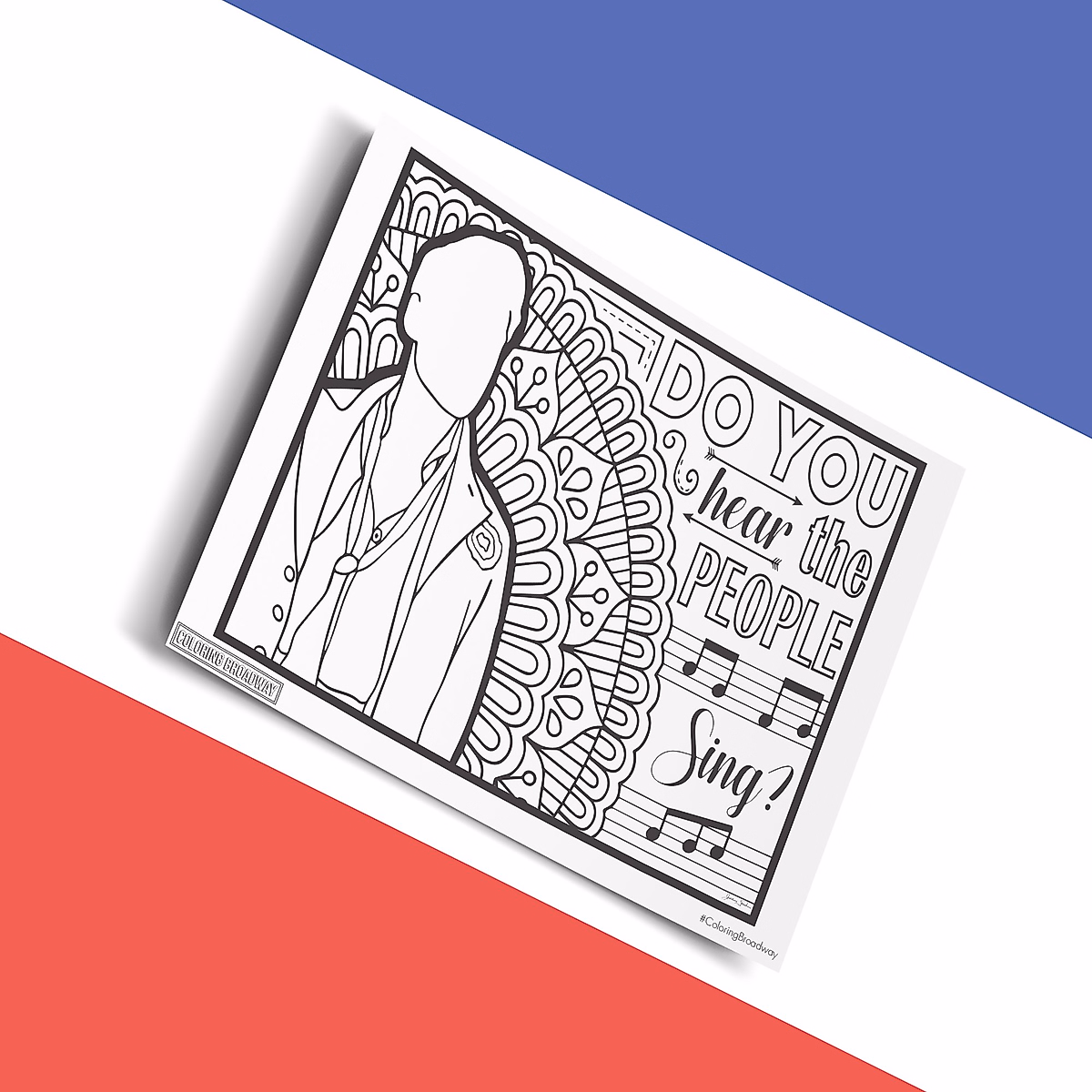 Coloring Broadway - Les Miserables Inspired Coloring Pages (Set of 4) “One Day More” Collection, Broadway Musical Merchandise, Card Stock (8 1/2” x 11”), Ideal Gift for a Broadway Theater Lover