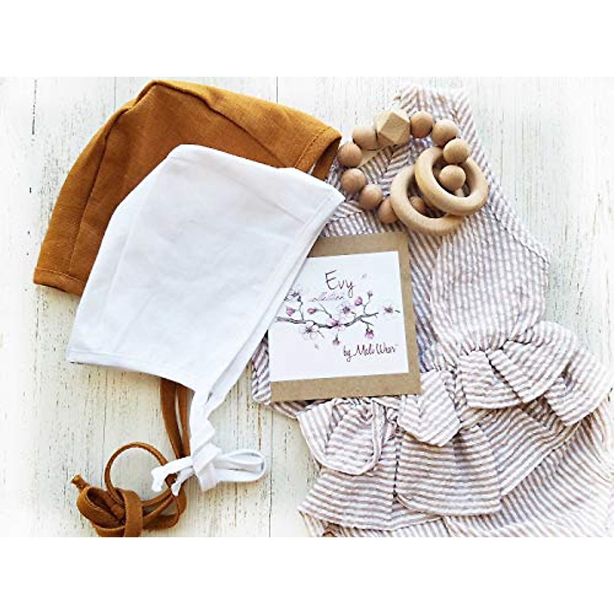 Mali Wear Newborn Baby Cotton Hospital Hat Bonnet Infant Soft Stretchy White Cotton Knit Hat Unisex Natural Baby (2pk White + Ivory, Newborn)