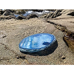 Agate Coasters set of 4 - Blue Colored Agate Coasters - Natural Rim - Bumpers