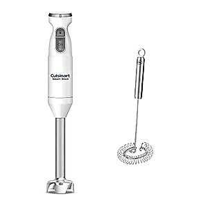 Cuisinart CSB-175 Smart Stick Hand 2-Speed Blender (White) Bundle with Spiral 8.7-Inch Whisk (2 Items)