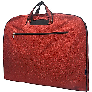 NGIL Glitter Cheer Dance and Competition Travel Companion Hanging Garment Bag for Girls (Glitter-Red)