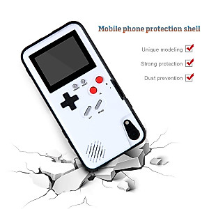 DokFin Shockproof Retro 3D Gameboy Silicone Cover with 36 Classic Games, Colour Display for iPhone X/Xs/XR/Xmax, iPhone 8/8 Plus/7/7 Plus (White)