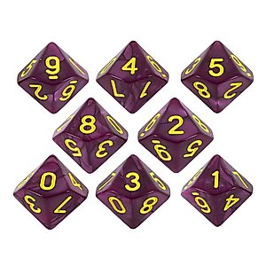Paladin Roleplaying Maroon Pearl Dice - 8 D10 Set - 'Plum'