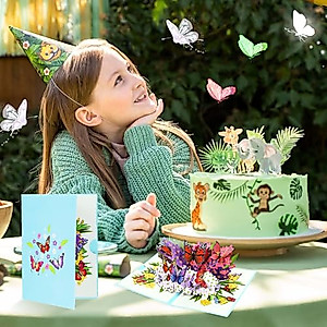 YUXIANLB Butterfly Pop Up Cards, Paper 3D Butterflies Flower Bouquet Popup Birthday Cards for Wife, Mother and Girlfriend Gift, Thank You Valentines Day Get Well Soon Anniversary Card for Women