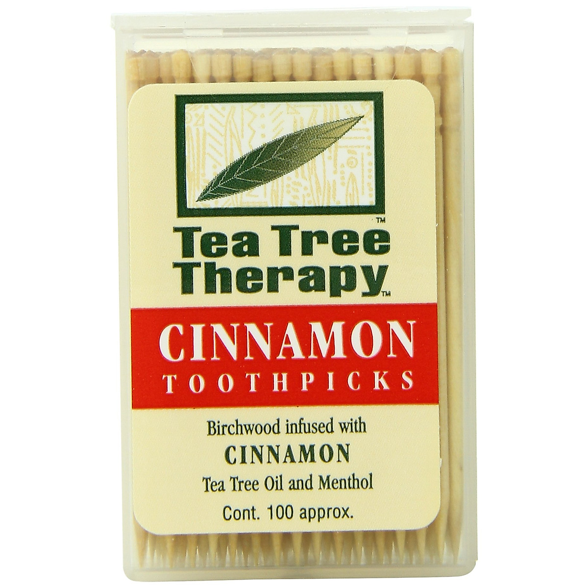 Tea Tree Therapy Toothpicks, Cinnamon, 100 Count