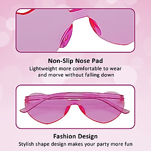 KIWILEPI Heart Sunglasses Bachelorette Party Supplies, 9PCS Heart Shaped Glasses Bulk for Team Bride Decorations Bridesmaid Proposal Gifts Birthday Party Supplies Valentine's Day Party Favors