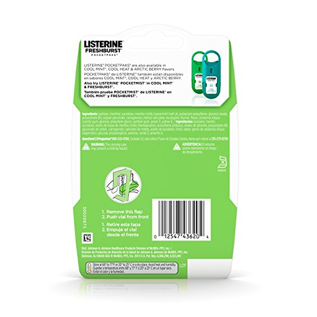 Listerine PocketPaks Breath Strips, Fresh Burst, 72 Count (Pack of 2)